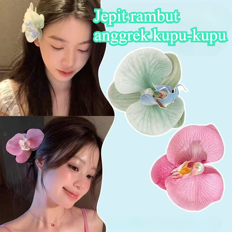 Jual Hair Clip Bunga Anggrek Korea - Jepit Rambut Side Cantik ala K-Pop ...