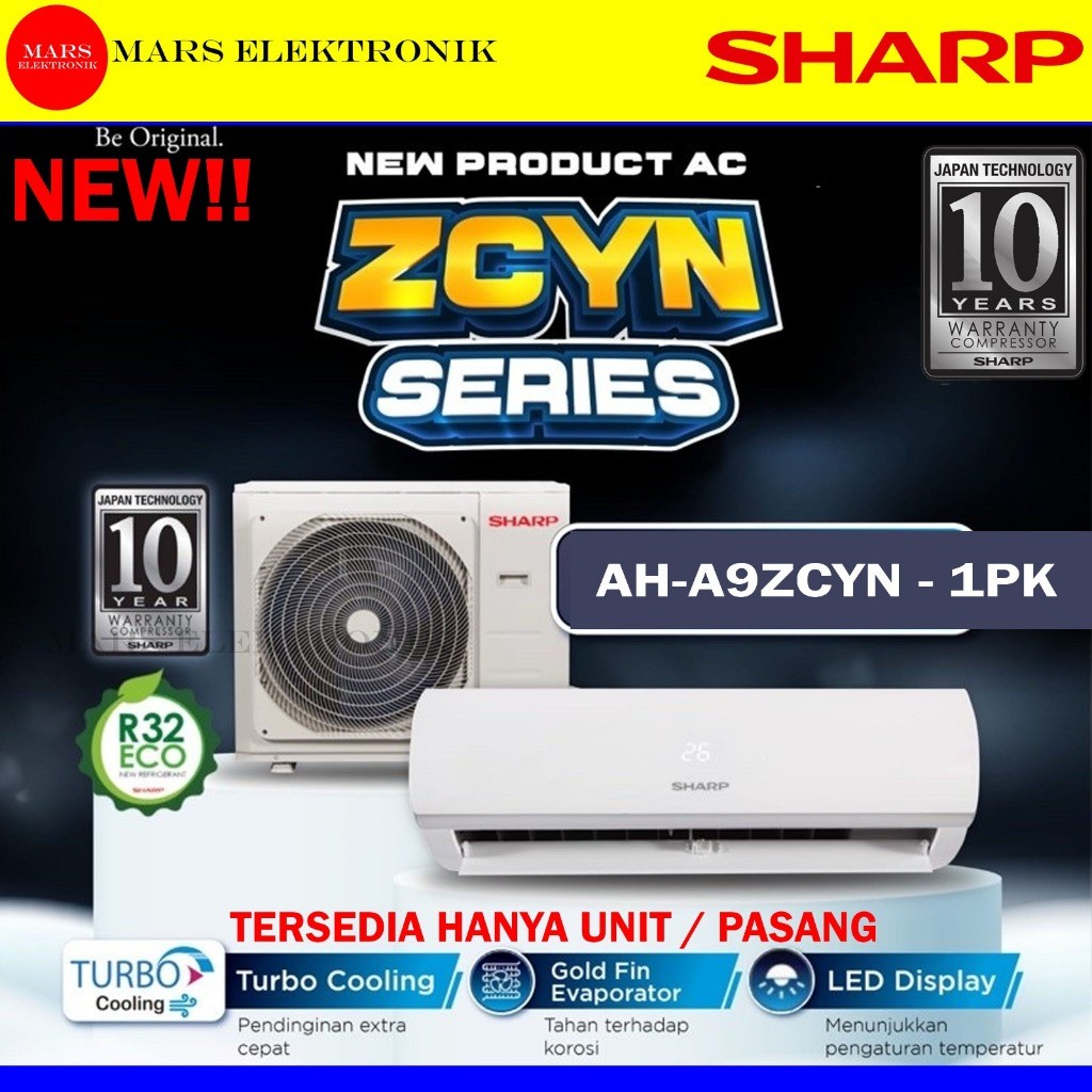 Jual AC SHARP 1 PK AH-A9ZCY/ZCYN - 1 PK - NEW - GOLD FIN ANTI KARAT AH ...