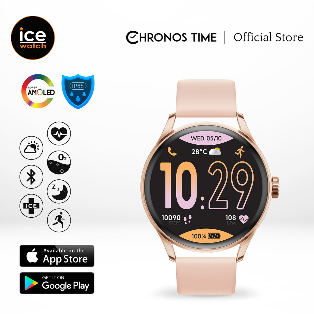 Jual ICE Smart Watch 2.0 round 1.20 - Rose-Gold Nude 39mm [023068] | Shopee Indonesia