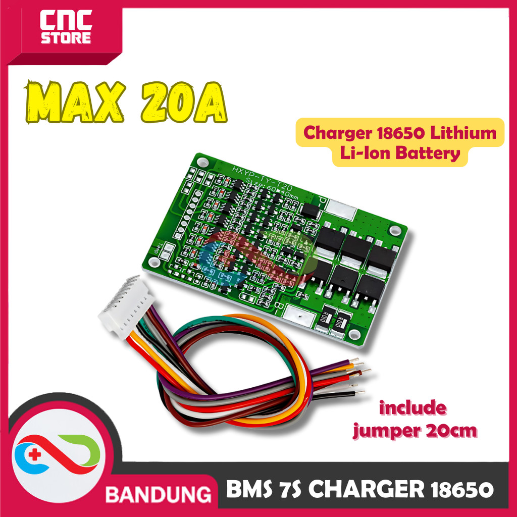 Jual BMS 7S 20A 29.4V 25,9V CHARGER 18650 LITHIUM LI-ION BATTERY | Shopee Indonesia
