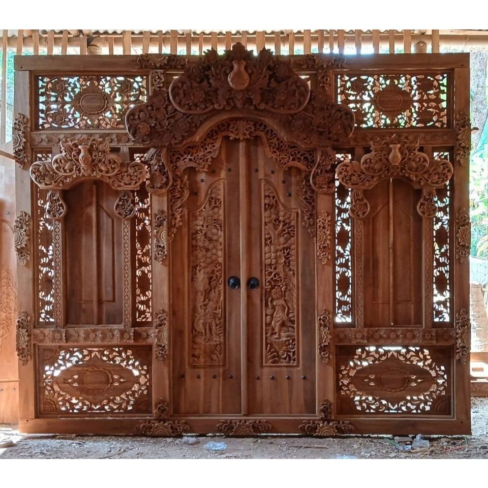 Jual Pintu Gebyok Still Bali Pintu Rumah Kayu Jati Ukir Jepara Pintu ...