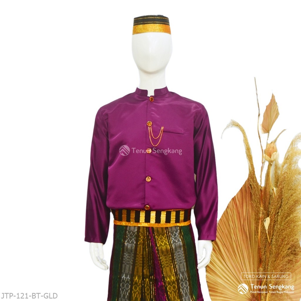 Jual Jas Tutup Adat Bugis Makassar Dewasa Premium Ungu Magenta - Tenun ...