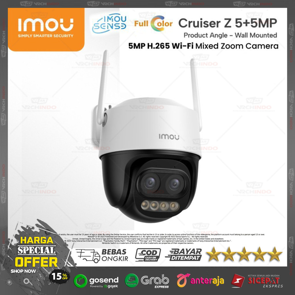 Jual IMOU CRUISER Z 5+5MP | 3K 12x Zoom Smart Full-color Night Vision ...
