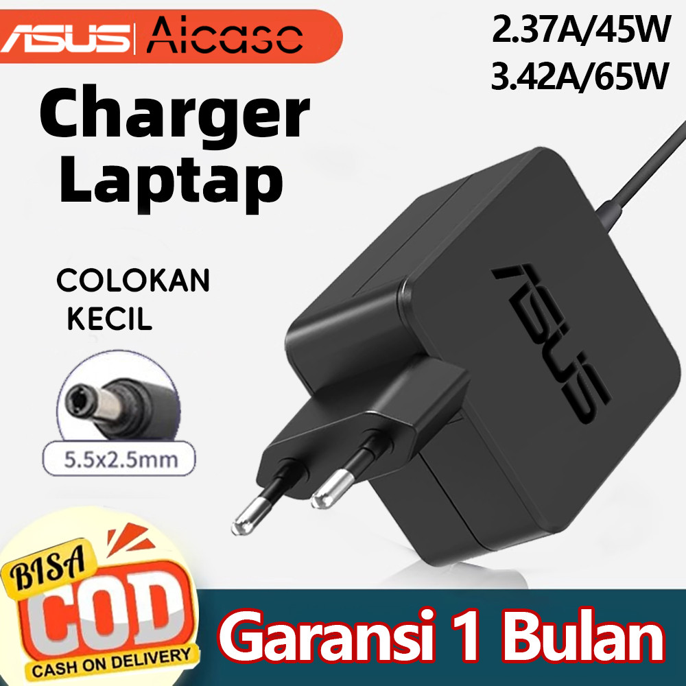 Jual Aicasc-Asus Laptop Charger Original Small Plug Pin Bulat 19V 45W-2.37A/65W-3.42A/5.5*2.5mm ...