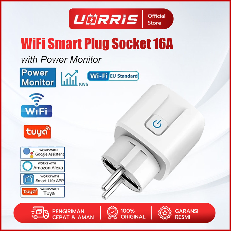 Jual UORRIS WiFi Smart Plug Socket 16A with Power Monitor Stop Kontak ...