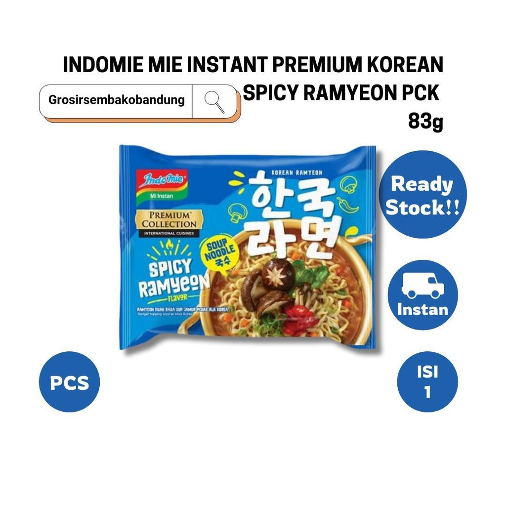 Jual INDOMIE MIE INSTANT PREMIUM KOREAN SPICY RAMYEON PCK 83g - 1 Pcs - Kota Bandung | Shopee ...