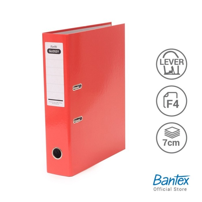 Jual Bantex Lever Arch File Ordner Folio 7cm Glossy Red Bantex File ...