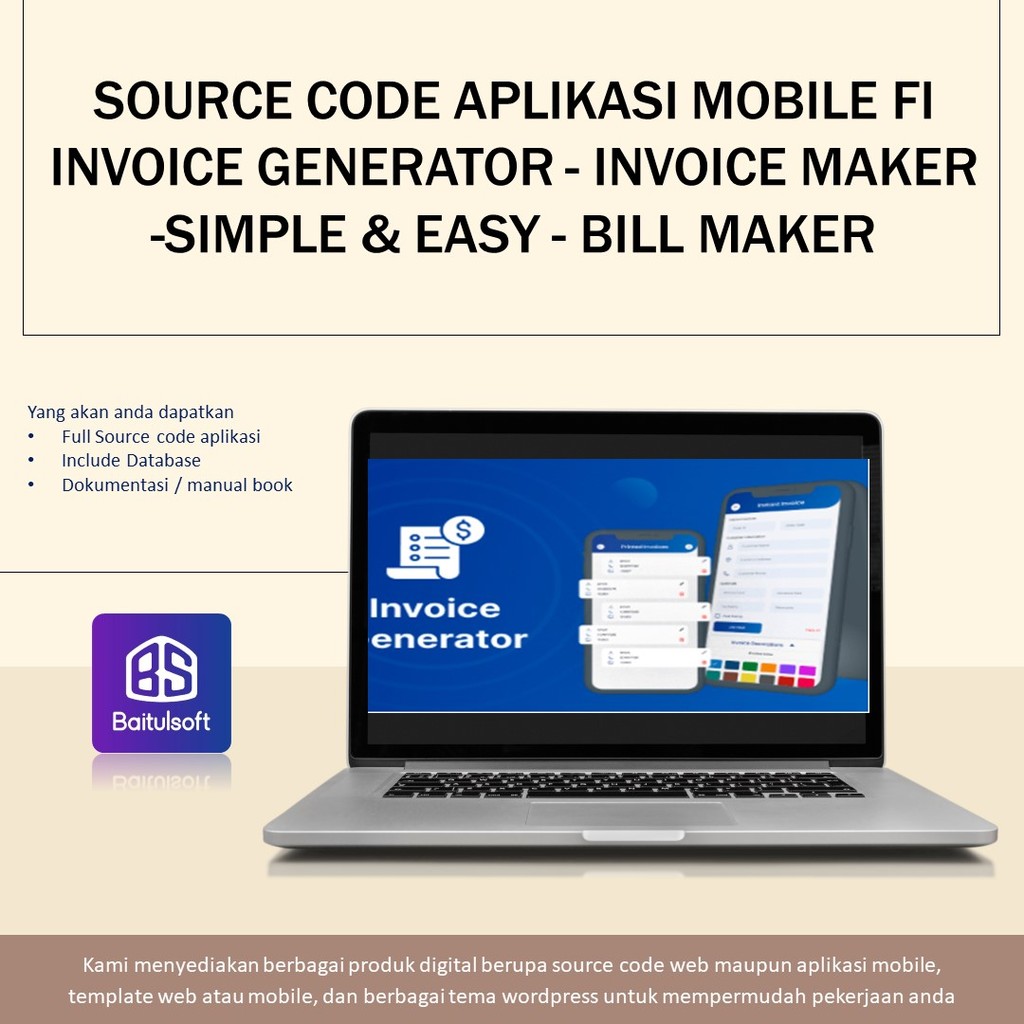 Jual SOURCE CODE APLIKASI MOBILE FI INVOICE GENERATOR - INVOICE MAKER ...