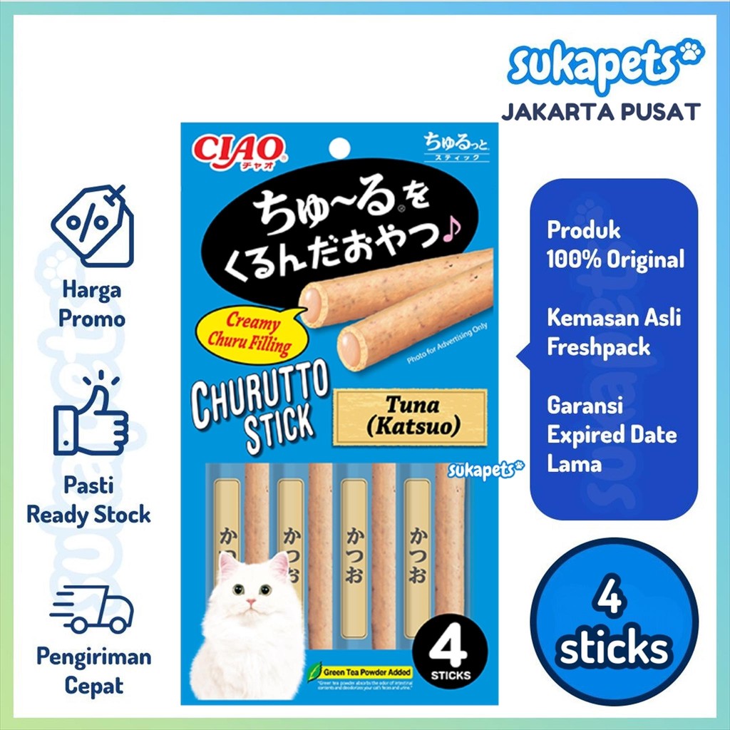 Jual Ciao Churutto Stick Katsuo Formula Snack Kucing 4 Sticks | Shopee ...