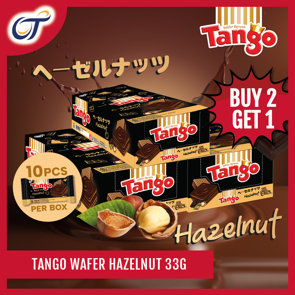 Jual [BUY2GET1] Tango Wafer Premium Hazelnut 1 Box | Shopee Indonesia