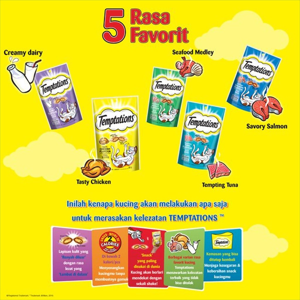 Jual TEMPTATION DRY 75 GR ALL VARIAN / Snack Kucing | Shopee Indonesia