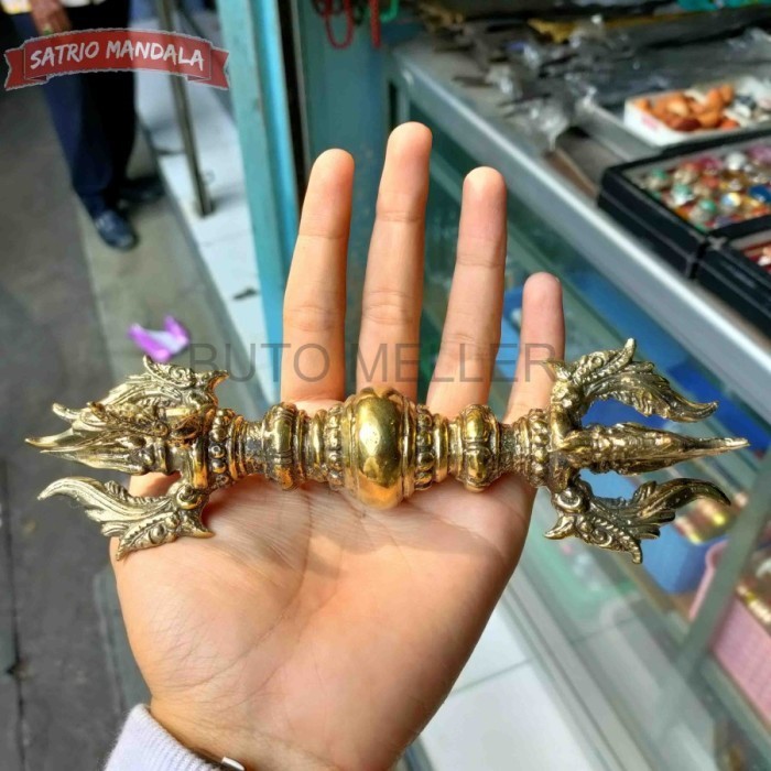 Jual Vajra Braja Senjata Dewa Siwa Mini Warna Emas Bahan Kuningan ...