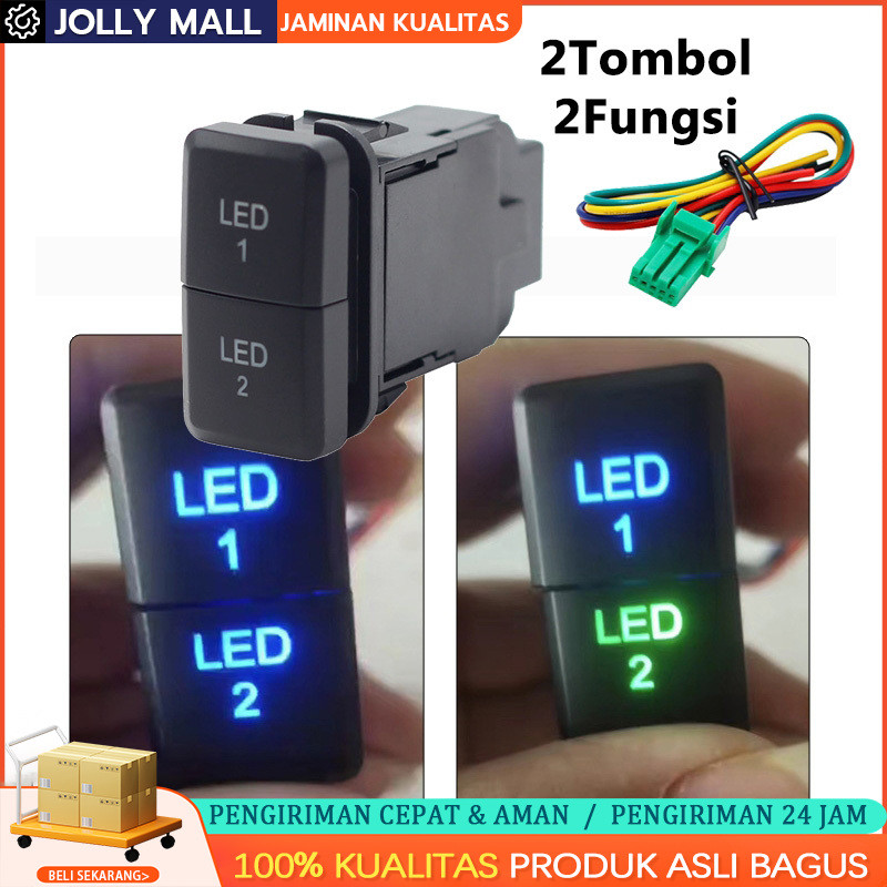 Jual SAKLAR FOGLAMP 2 TOMBOL - Switch Tombol Lampu Tembak / Kabut Mobil ...
