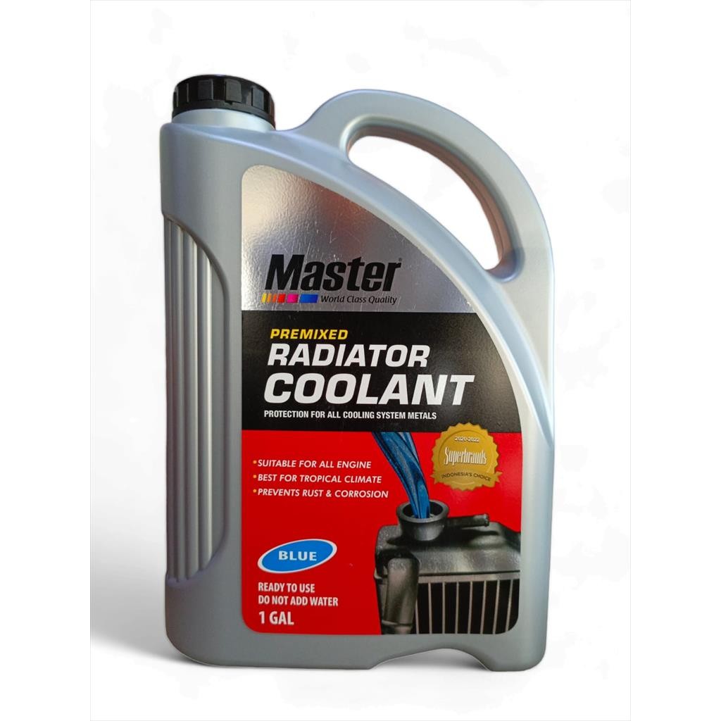 Jual Air Radiator Coolant Master Premixed Biru Blue 4 Liter Galon ...