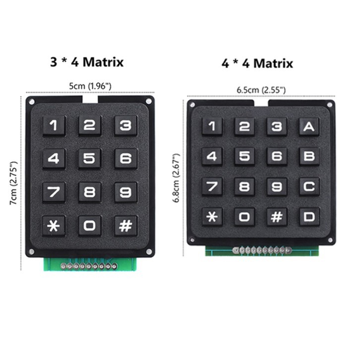 Jual Keypad Mini 3x4 4x4 / Keyboard Pertamini Numeric POM Matrix Matriks 16 - 3x4 | Shopee Indonesia