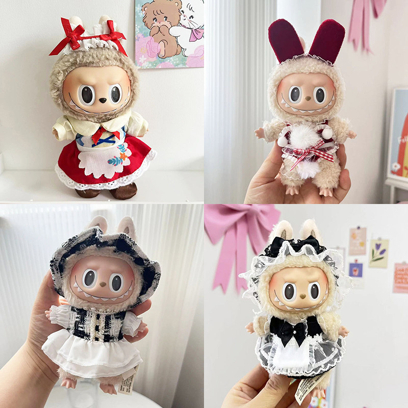 Jual Ready Labubu Baju baju boneka labubu boneka Gaun Kotak-kotak ...