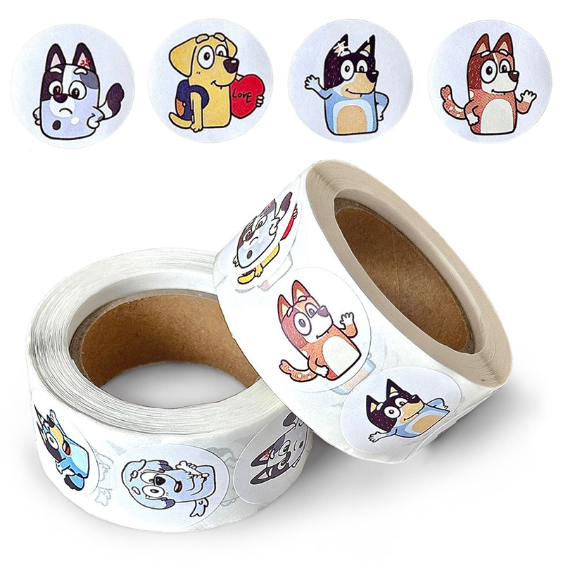 Jual Bluey Bingo Dog 500 Sheets/Roll Sticker Cute Cartoon Anime Sticker ...