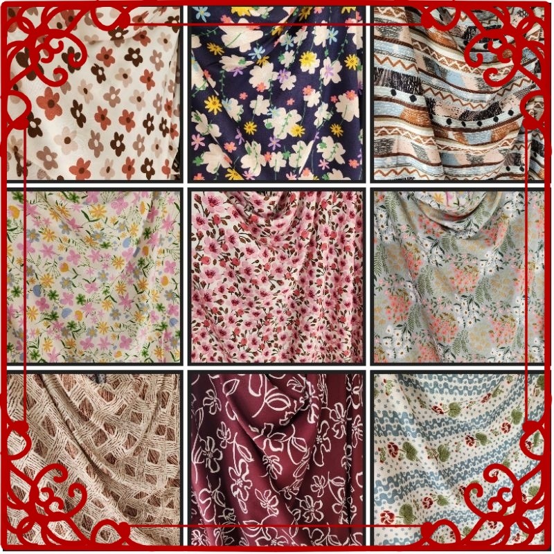 Jual Bahan Kain Katun Rayon Viscose Premium Motif | Shopee Indonesia