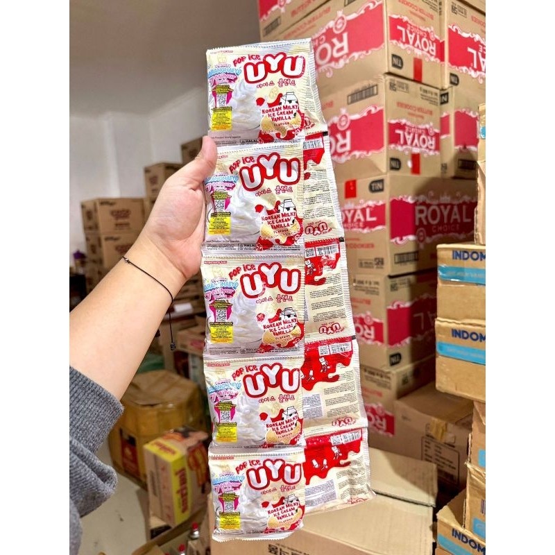 Jual Pop ice Uyu Korean Milky Ice Cream Vanilla perenceng isi 10 pcs ...