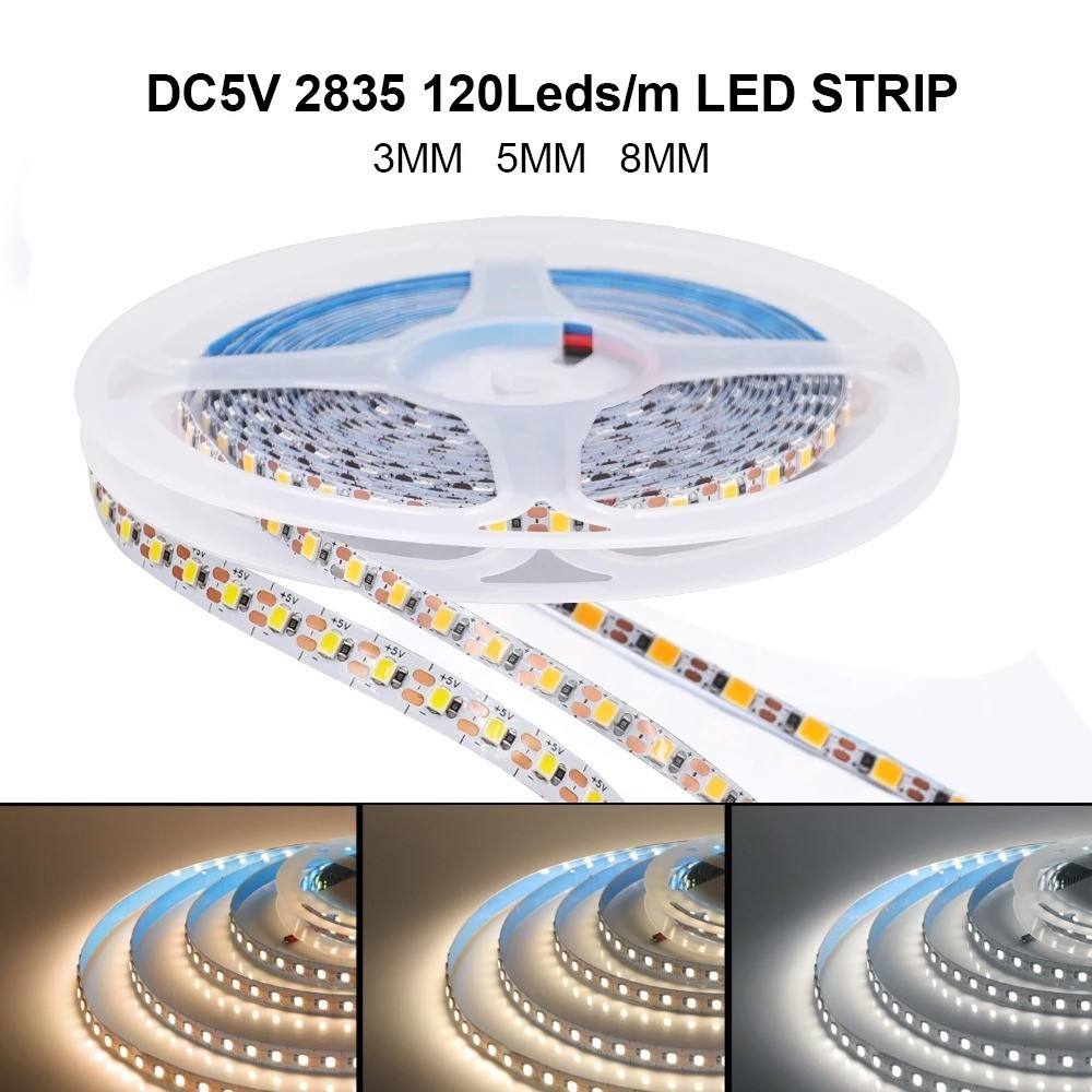 Jual 5V Lampu LED Strip 5M 120LED/m Lebar 3MM 5MM 8MM 5V LED Strip ...