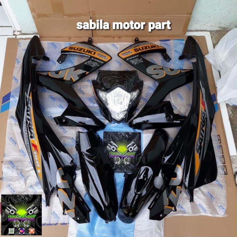 Jual cover body full halus suzuki satria fu facelift 2014 warna hitam ...