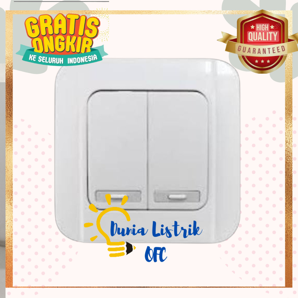 Jual Broco Saklar Seri Galleo G162 Putih Saklar Double InBow Broco ...