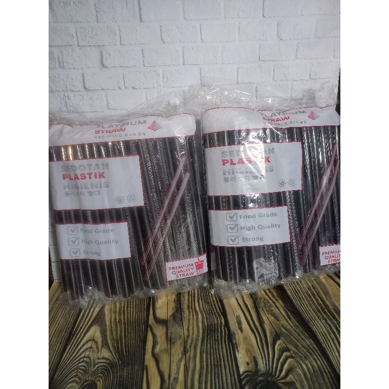 Jual Sedotan Platinum Straw higinies ukuran 12x21warna hitam isi 100 ...