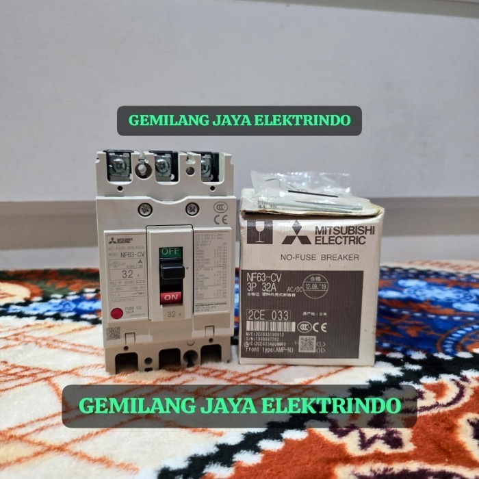 Jual MCCB MITSUBISHI NF63-CV 3P 32A 10KA NO-FUSE BREAKER MITSUBISHI ORIGINAL JAPAN | Shopee ...