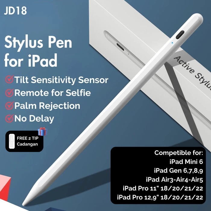 Jual Stylus Pen Gen 2 Apple Pencil 1/2 untuk iPad Air/Pro 2018 ke atas ...