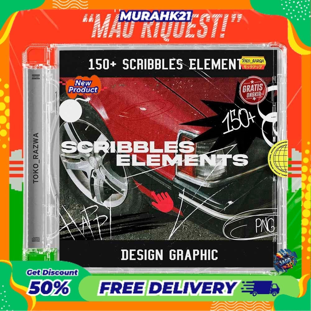 Jual Design Graphic - 150+ Scribbles Elements - 290324 GrapDes | Shopee Indonesia