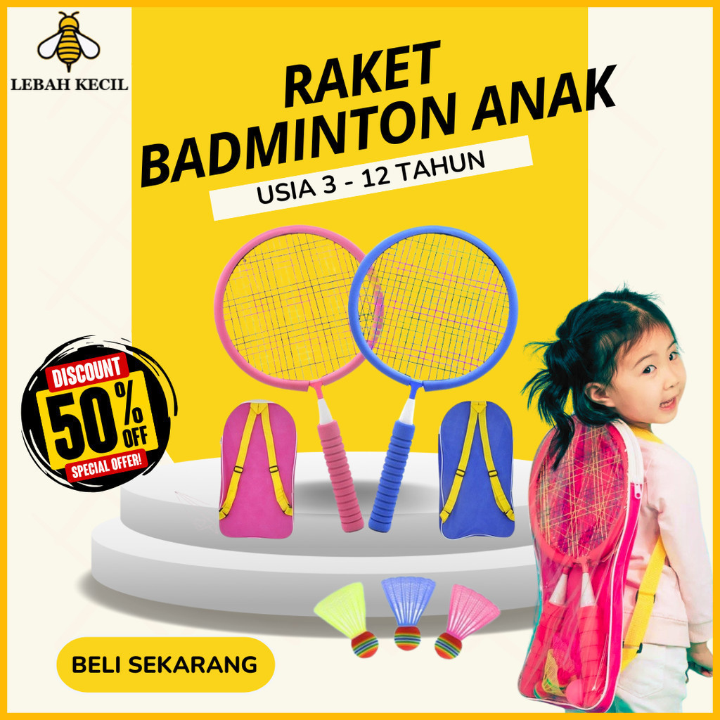 Jual Raket Bulutangkis Anak 3-12 Tahun GRATIS Tas & Kok | Shopee Indonesia