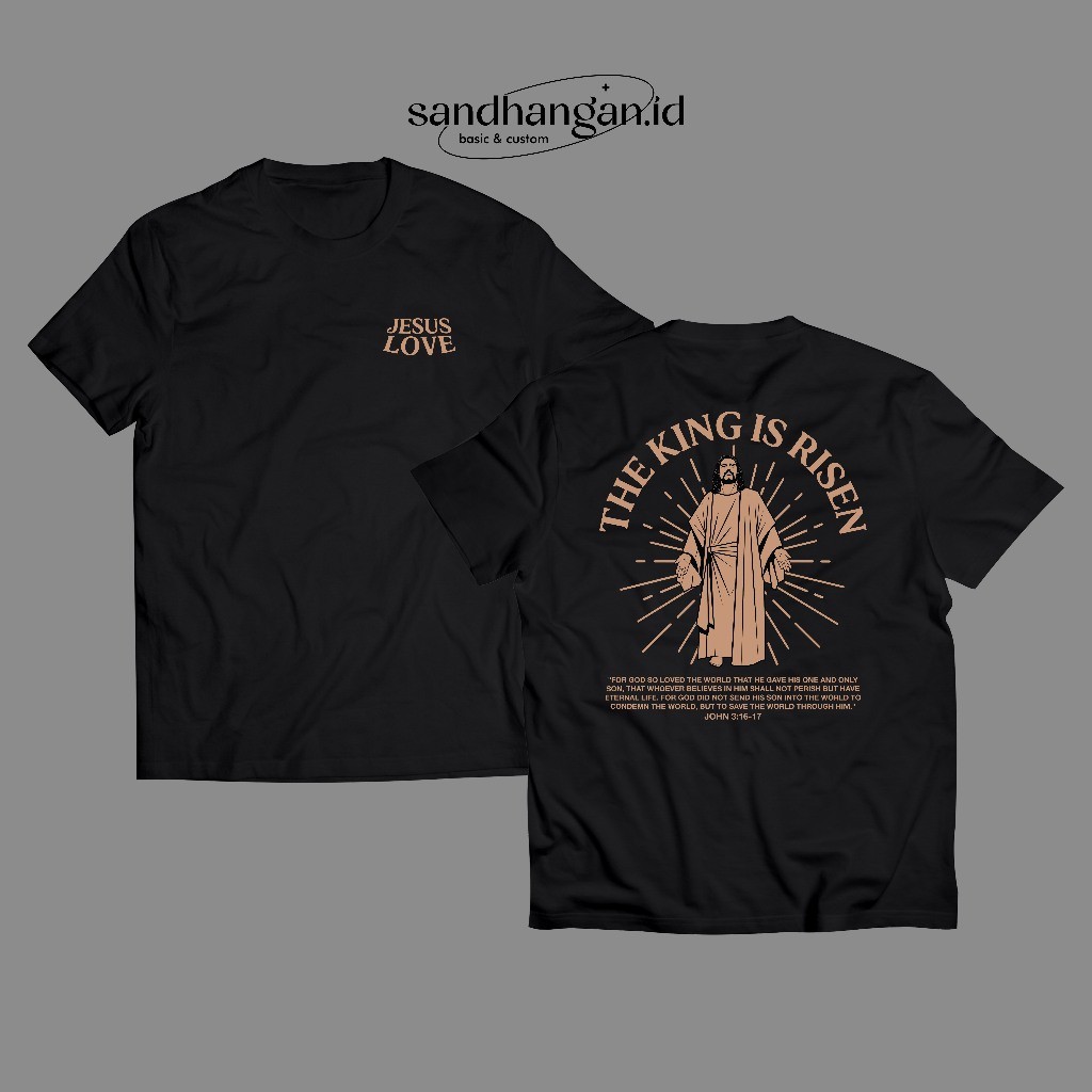 Jual KAOS JESUS YESUS CHRIST NATAL THE KING IS RISEN COMBED 24S PREMIUM ...