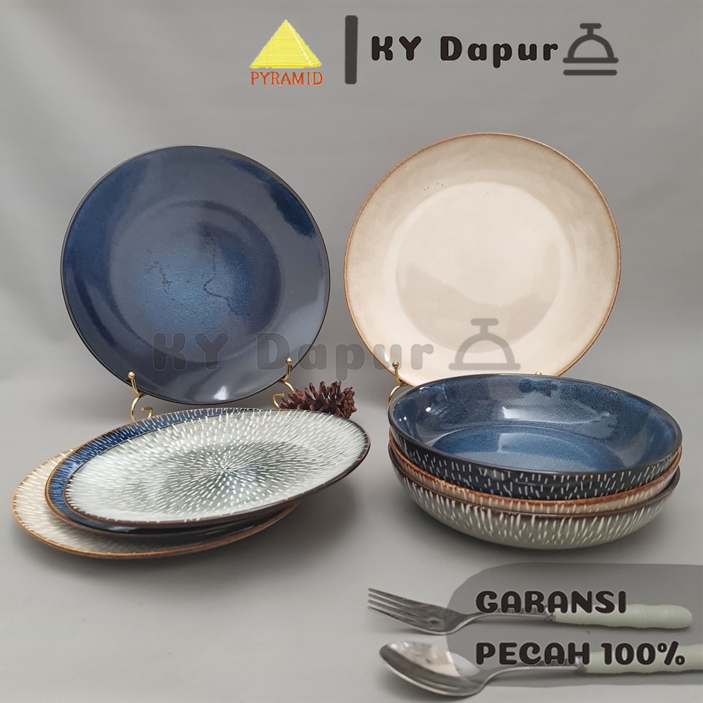 Jual PYRAMID Piring Mangkok Keramik PORCELAIN BINTIK Series Piring ...