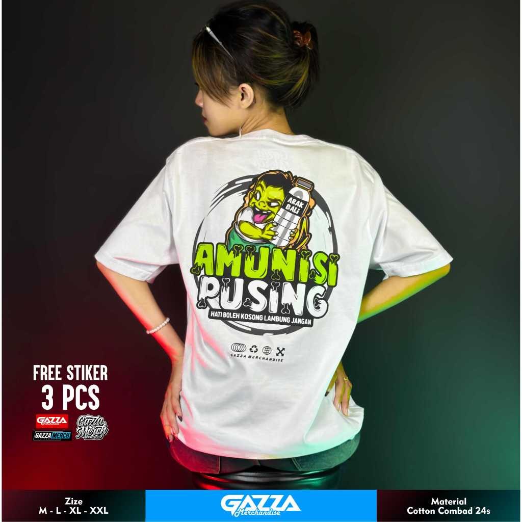 Jual KAOS AMUNISI PUSING ARAK BALI | katun combad 30S Distro | Shopee ...