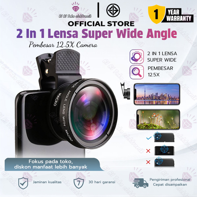Jual 2 In 1 Lensa Super Wide Angle Lens Macro Smartphone Aksesoris ...