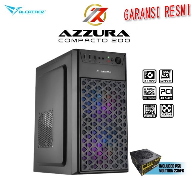 Jual Alcatroz Azzura Compacto 200 m-Atx with PSU Voltron Bronze 235 ...