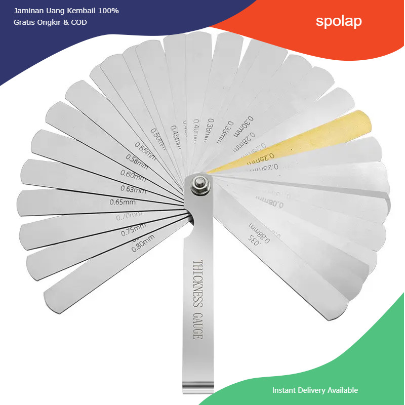 Jual 32 Blades Combination Feeler Gauge Metric Imperial Gapped Filler ...
