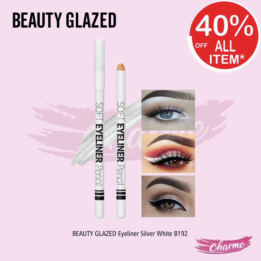 Jual (READY & ORI) Beauty Glazed Eyeliner Silver White B192 - Eyeliner ...