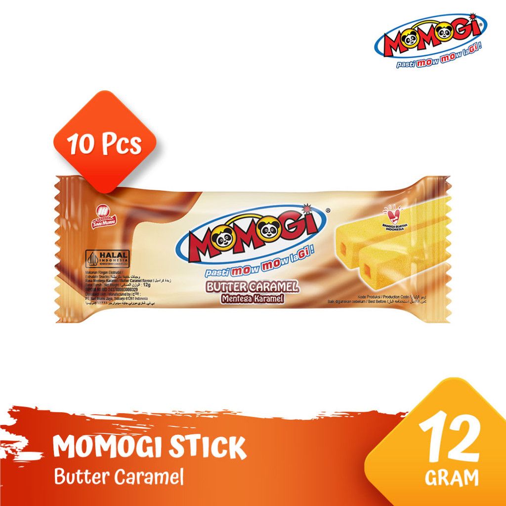Jual Momogi Stick Snack Makanan Ringan 12gr - Butter Caramel [1 Box ...