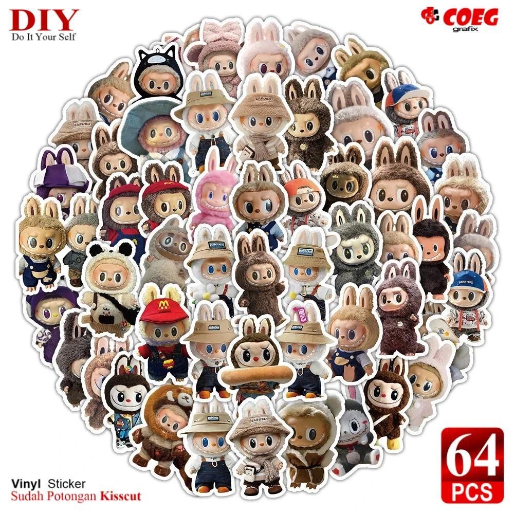 Jual 64PCS Stiker Labubu Lucu Kartun Graffiti CG50 - Dekorasi Buku ...