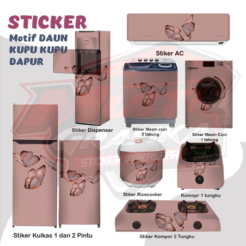 Jual Multi Stiker dapur kulkas kompor mesin cuci 1 2 pintu tabung mata ...