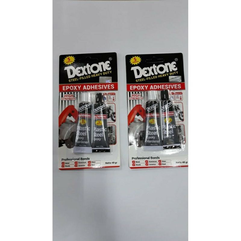 Jual DEXTONE epoxy adhesives 48 gr gram lem hitam putih 5minutes menit ...
