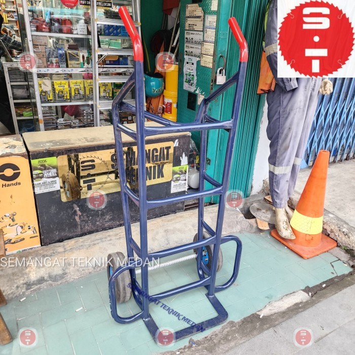 Jual TROLI TROLLEY HITAM PADAT DORONGAN BARANG SORONG 2 RODA 1000KG ...