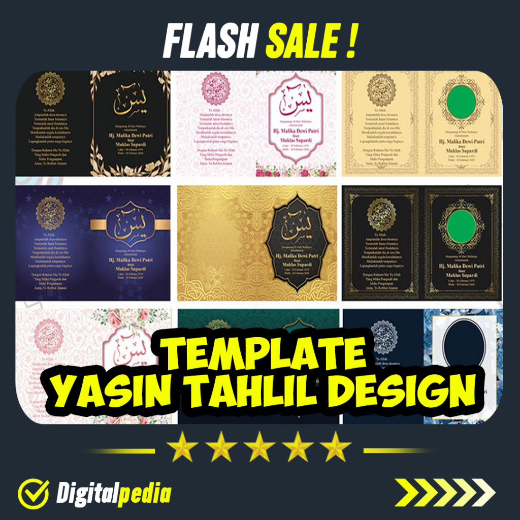 Jual Template Desain Cover Tahlil Yasin Premium Kekinian format CDR PSD ...