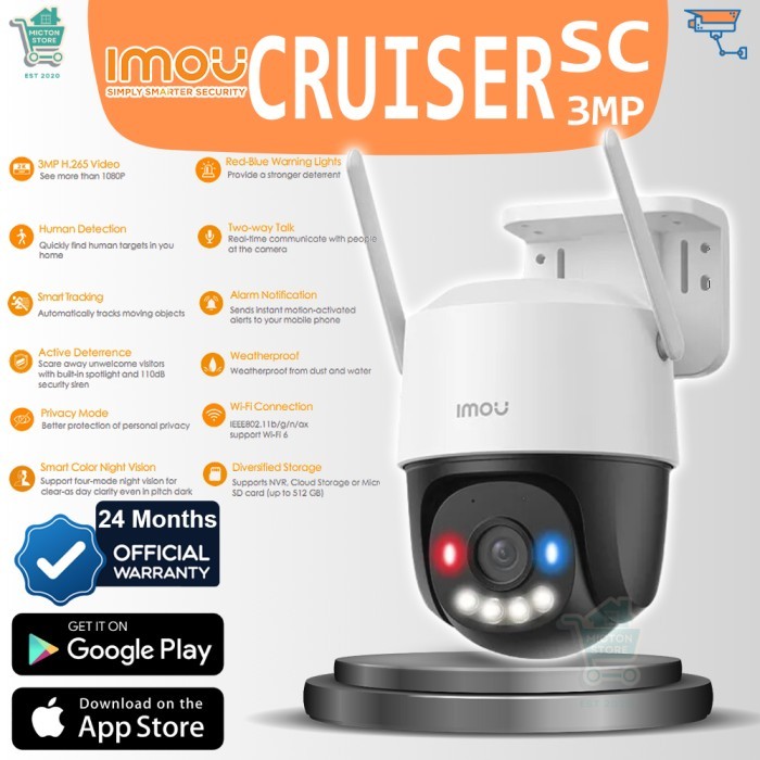 Jual MICTON IMOU CRUISER SC 3MP Resolution 2K CCTV Camera Smart Kamera CCTV Outdoor Wireless ...