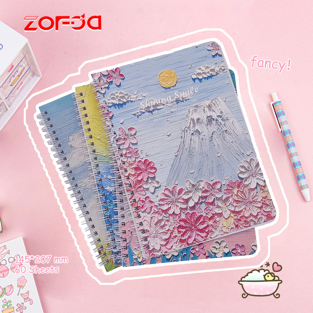 Jual 1/4PCS A5 Coil Notebook Aesthetic Buku Diary 60 Lembar Buku ...