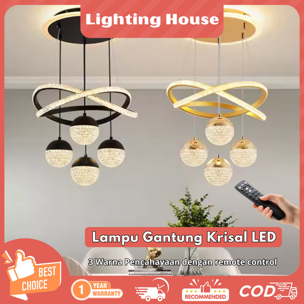 Jual LIGHTING HOUSE GARANSI 1 TAHUN COD Lampu Gantung Kristal Minimalis ...