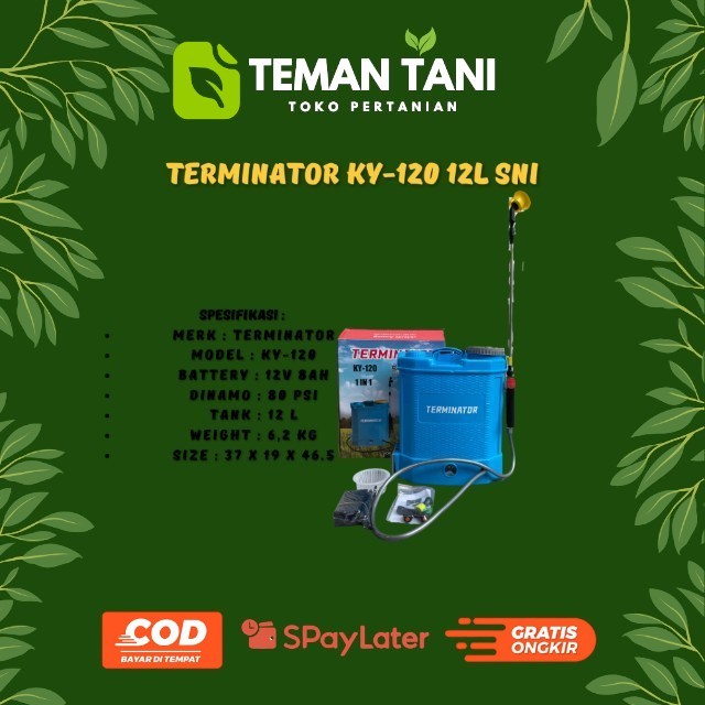 Jual sprayer elektrik tanaman pertanian original terminator ky-120 12L ...