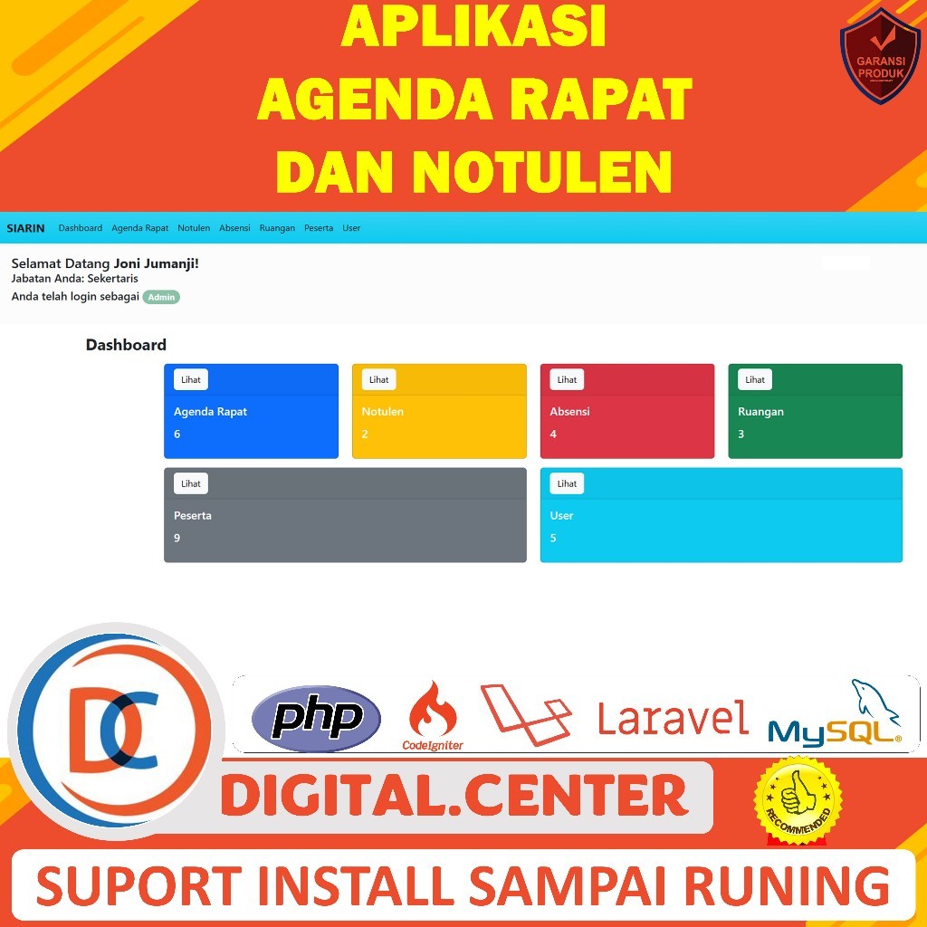 Jual Aplikasi Sistem Informasi Agenda Rapat, Notulen dan Absensi ...