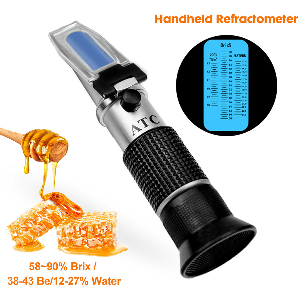 Jual 3 in 1 Handheld Honey Refractometer Moisture Baume Brix Scale ...